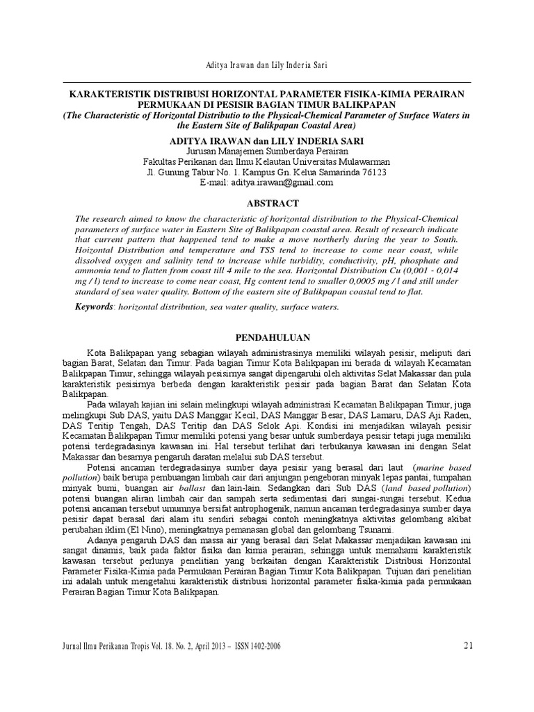 4 Aditya Irawan Dan Lily KARAKTERISTIK DISTRIBUSI HORIZONTAL PDF | PDF ...