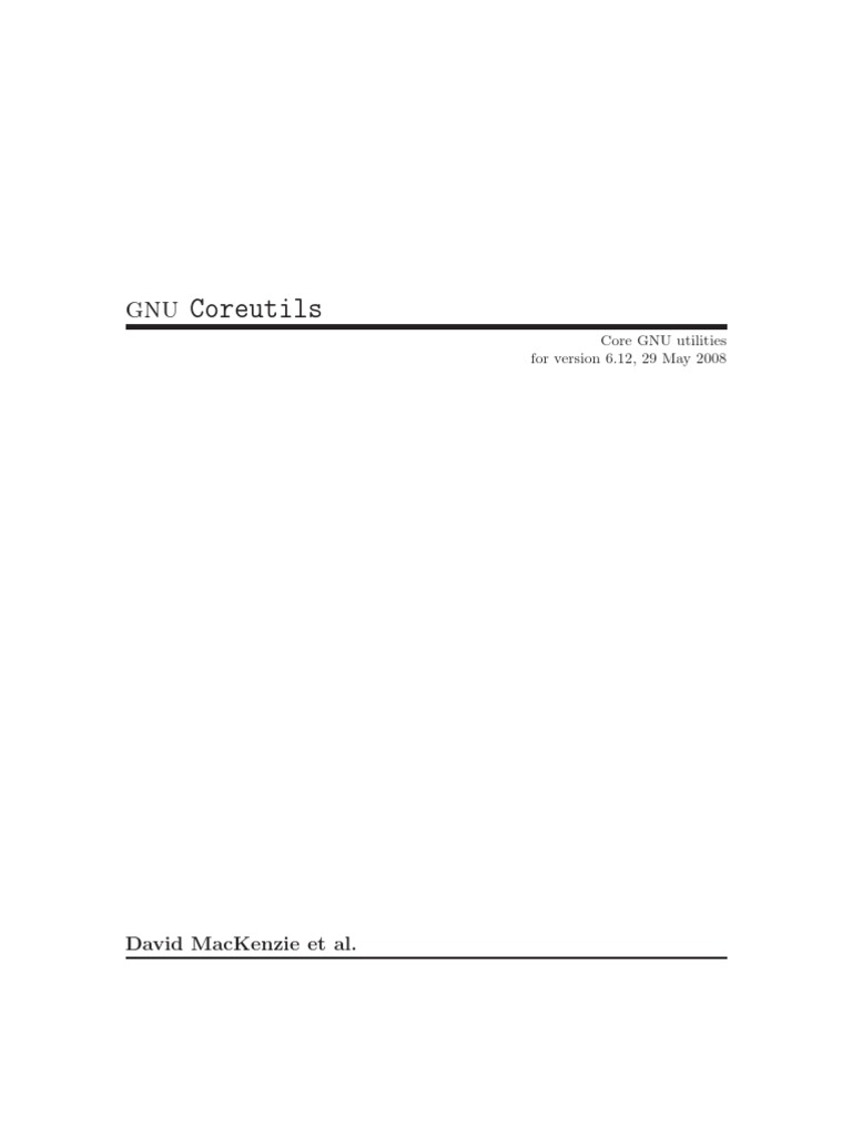 Gnu Coreutils | PDF | Computer Data | Areas Of Computer Science