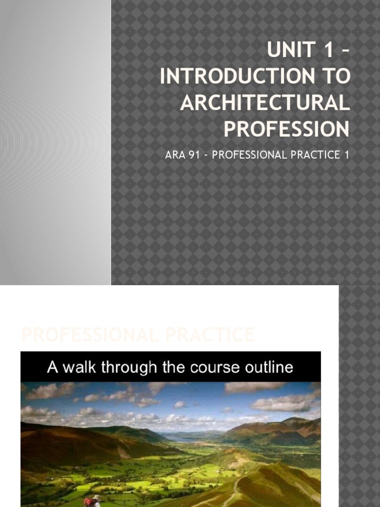 Unit 1 - Introduction To Architectural Profession | PDF | Architect ...