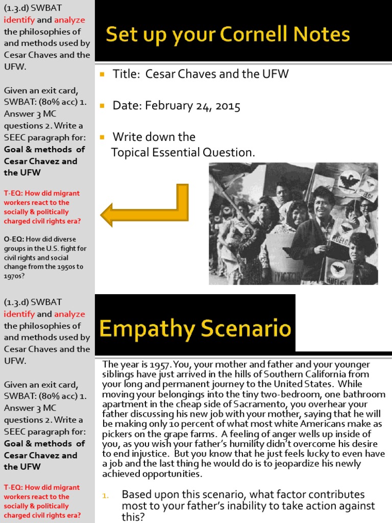 Day 9 - 2017 - Cesar Chaves and The UFW | PDF | United Farm Workers ...