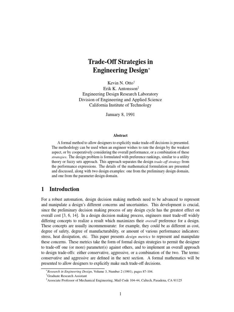 Formalizing Engineering Design Trade-Off Strategies Through ...