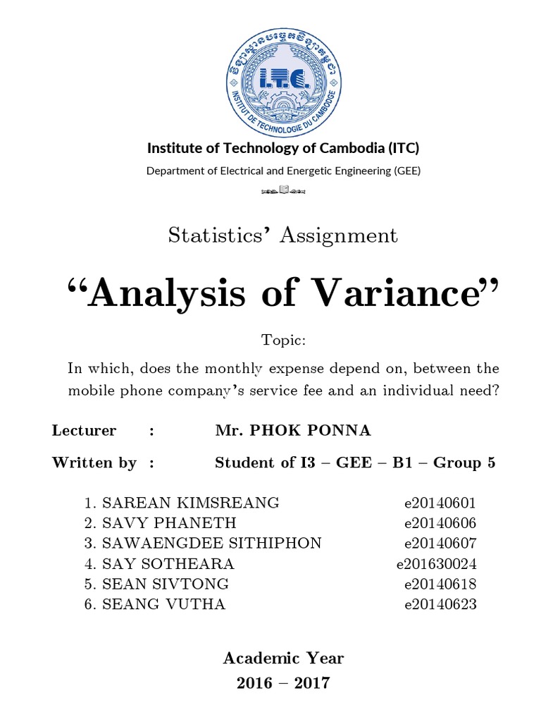 Statistics Assignment Pdf Errors And Residuals Analysis Of Variance 1122