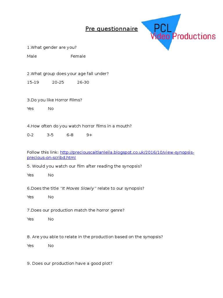 Pre Questionnaire | PDF