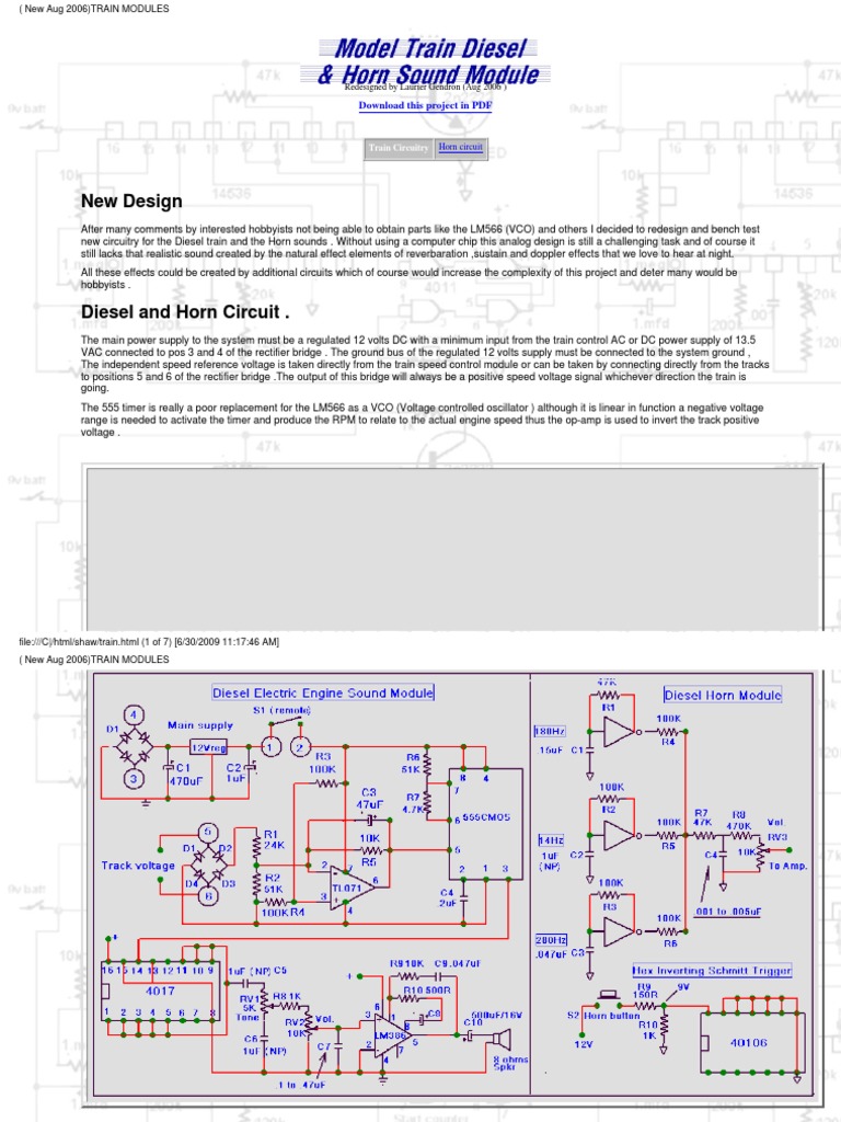 Redesigned Analog Train Sound Module Circuitry | PDF | Operational Amplifier | Electronic Circuits