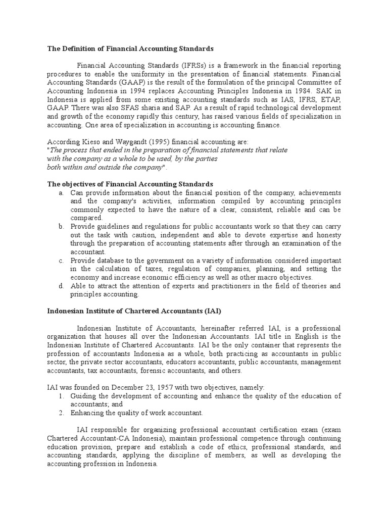 Overview of Financial Accounting Standards | PDF | International ...