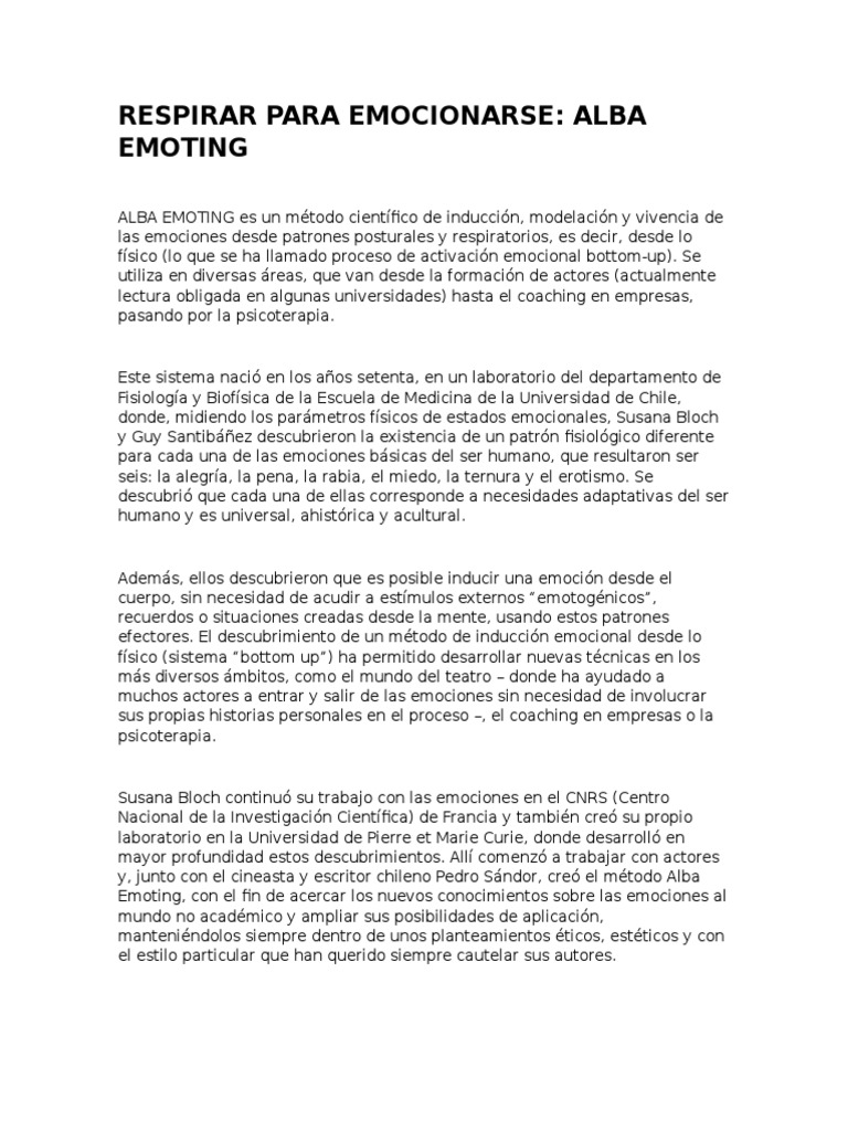 Alba Emoting | PDF | Las emociones | Psicoterapia