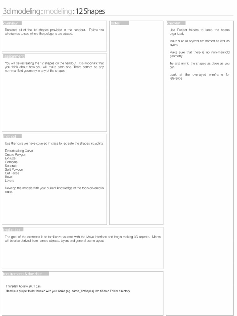 12 Shapes Assignment | PDF