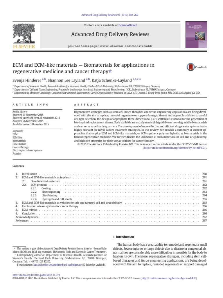 ECM and ECM-like Materials - Biomaterials For Applications in | PDF ...