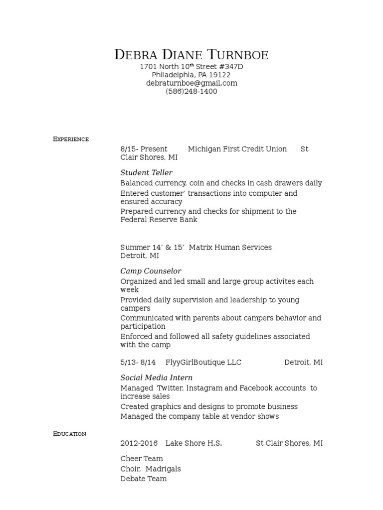 Debraturnboeresume Docx 1 | PDF | Social Science