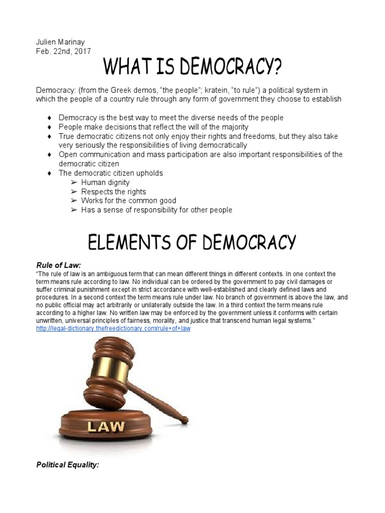 Elements of Democracy | PDF | Democracy | Political Ideologies