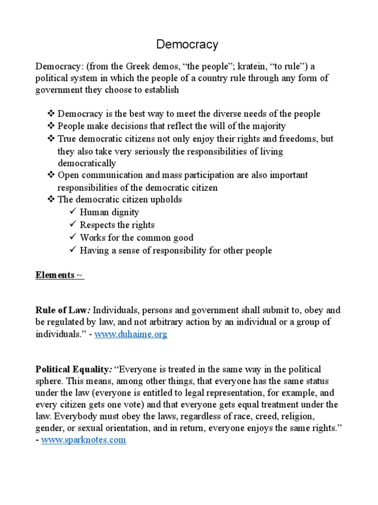 Elements of Democracy | PDF