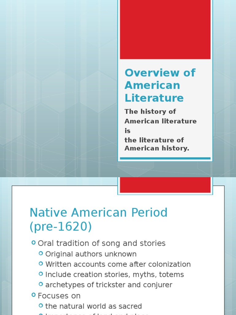 The History of American Literature Is The Literature of American ...