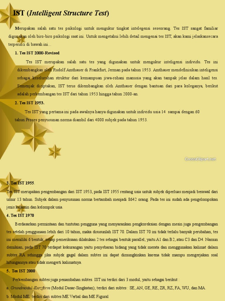 IST (Intelligent Structure Test) | PDF