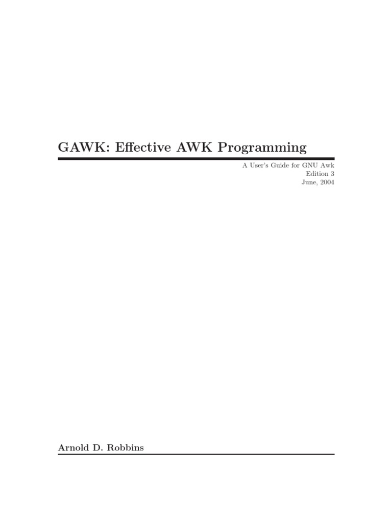 GAWK: E Ective AWK Programming | PDF | Regular Expression | Array Data Structure