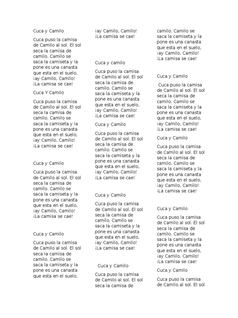 Cuca y Camilo | PDF | Estilo de vida