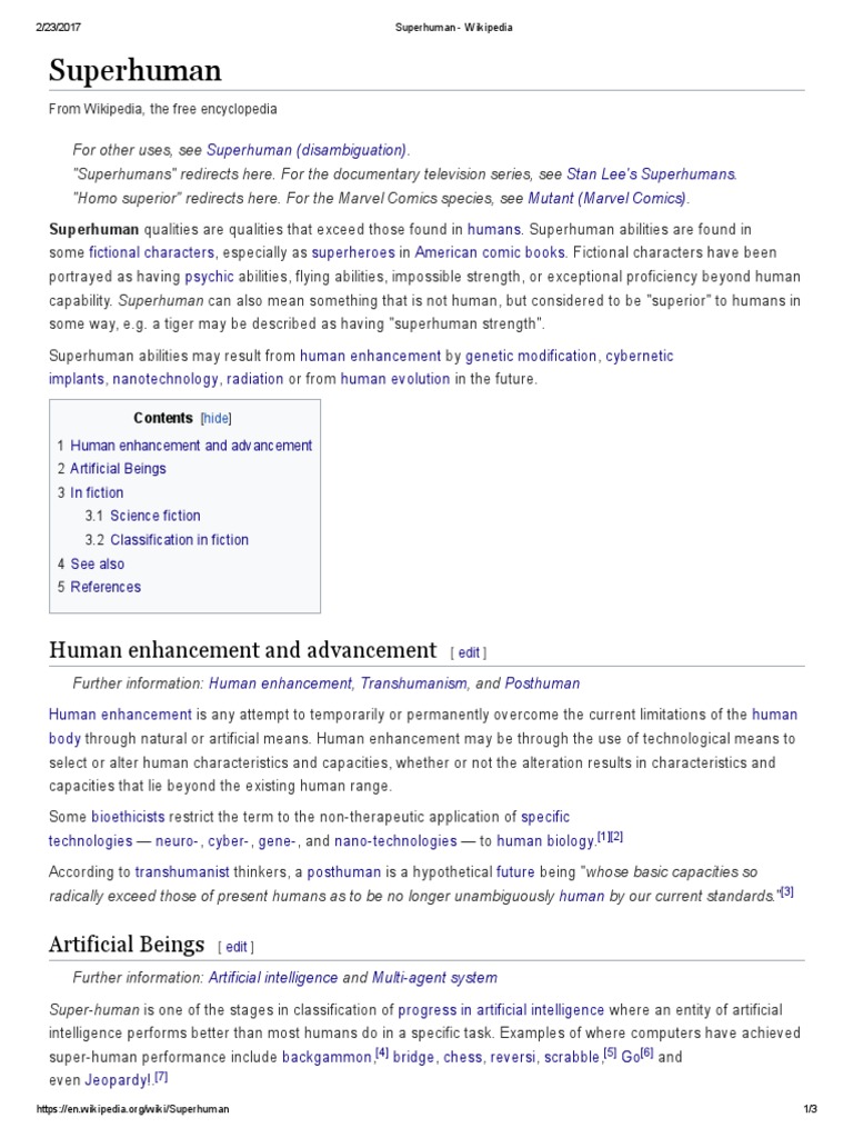 Superhuman: Human Enhancement and Advancement | Download Free PDF | Transhumanism | Nature