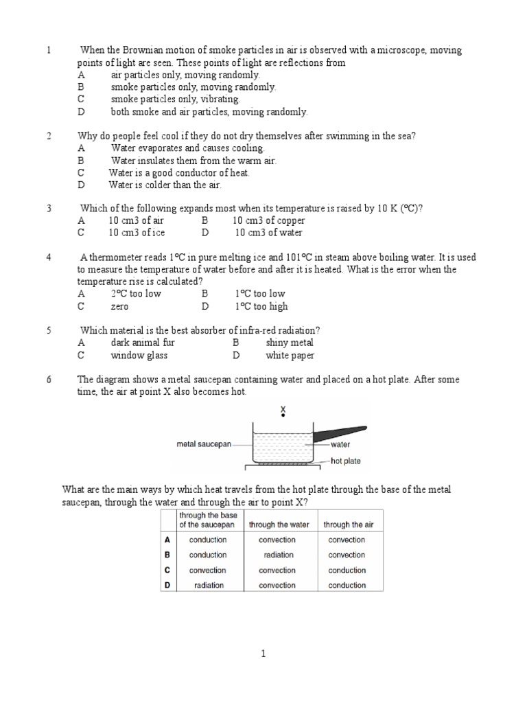 Thermal Physics Concepts for Class 10 | PDF | Thermal Conduction | Heat