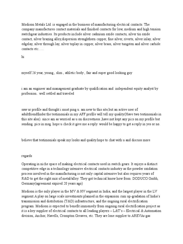 Modison Metals LTD | PDF | Silver | Metals