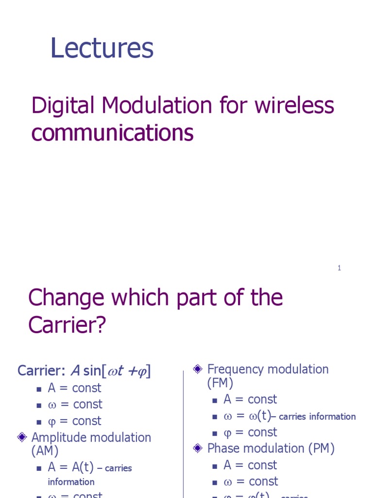 Digital Modulation For Wireless Communications | PDF | Modulation | Radio