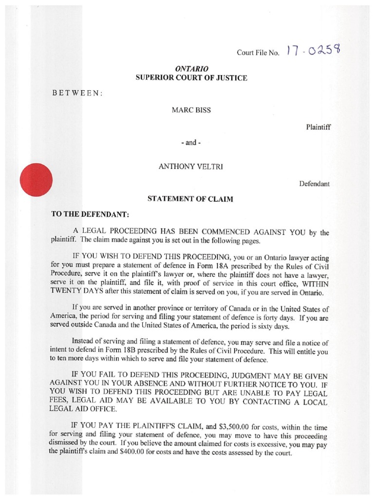 Statement of Claim | PDF