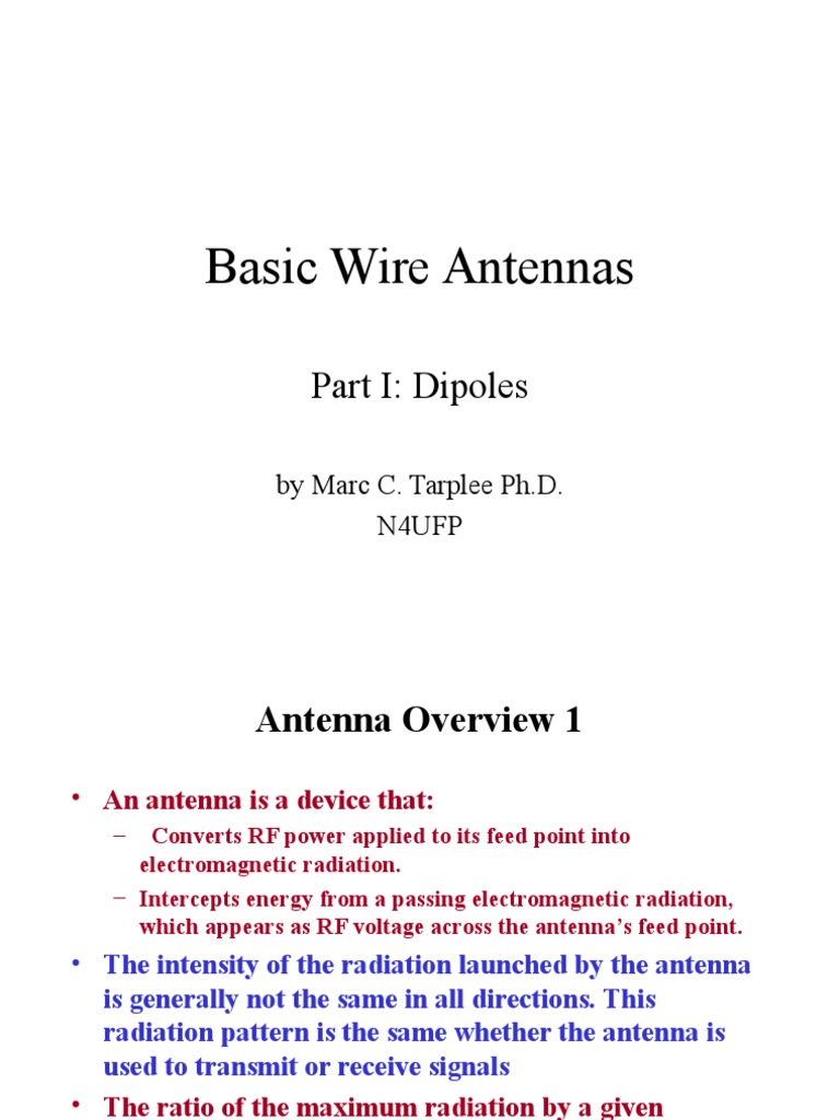 Basic Wire Antennas: Part I: Dipoles | PDF | Antenna (Radio ...