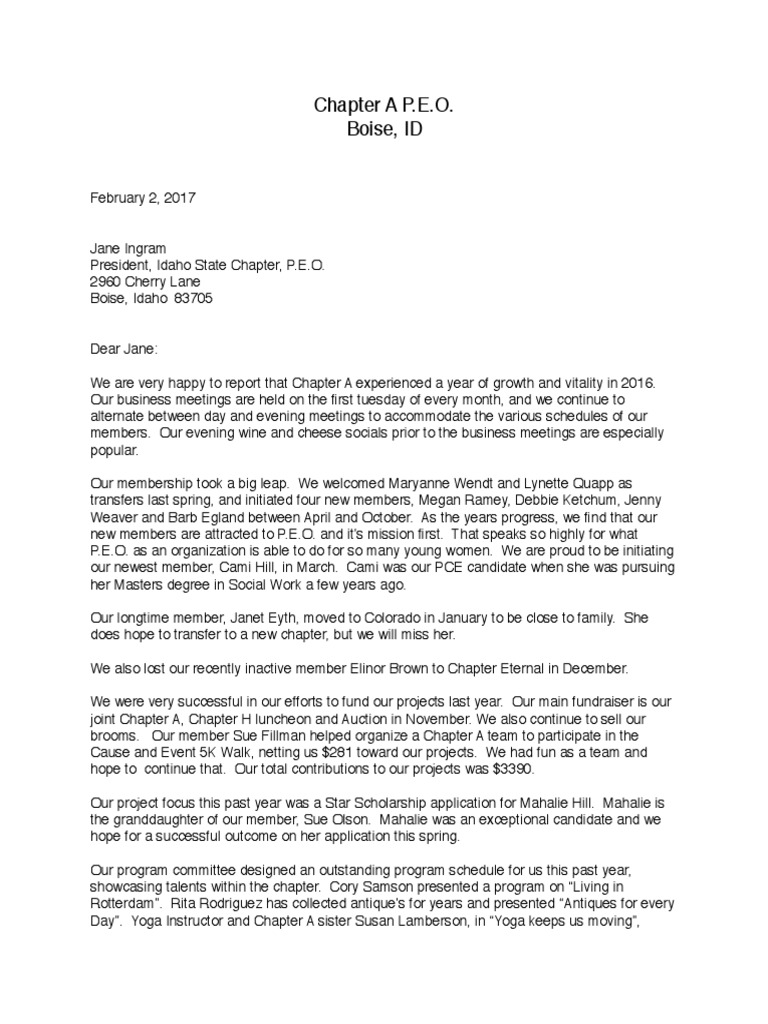 peo presidents letter 2017 copy | Business | Leisure | Free 30-day ...