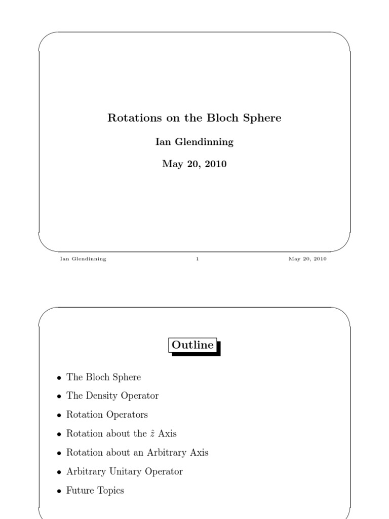 Bloch Sphere Rotations | PDF | Trigonometric Functions | Sine