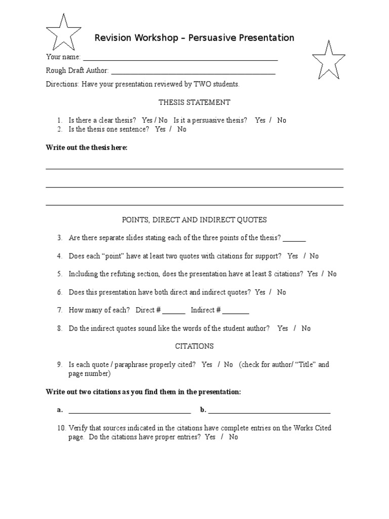 Revision Workshop Presentation | PDF | Citation | Thesis