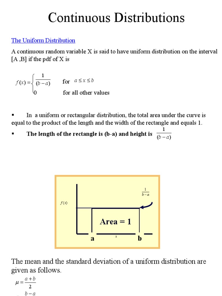 Continuous Distributions: The Uniform Distribution | PDF | Normal ...
