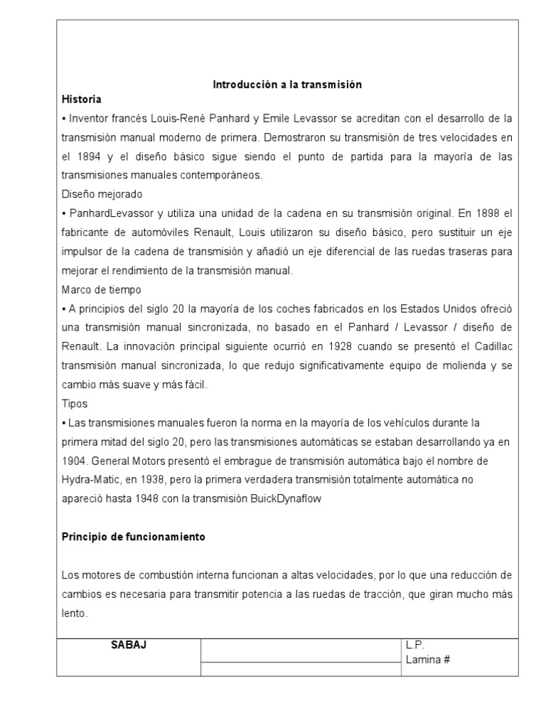 Car Imbo | PDF | Transmisión (Mecánica) | Embrague