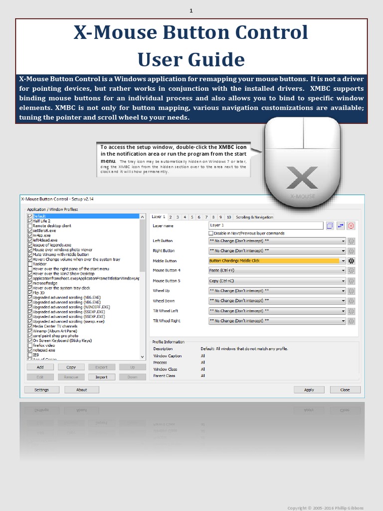 X-Mouse Button Control User Guide | PDF | Button (Computing) | Computer Keyboard