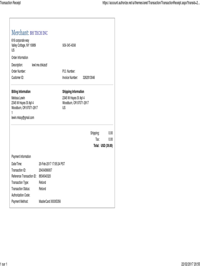 Transaction Receipt | PDF