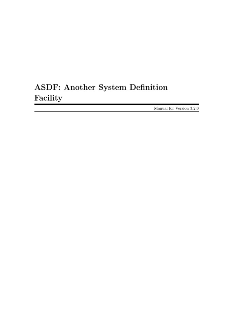 Asdf Another System Definition Facility Manual For Version 320 Pdf Windows Registry