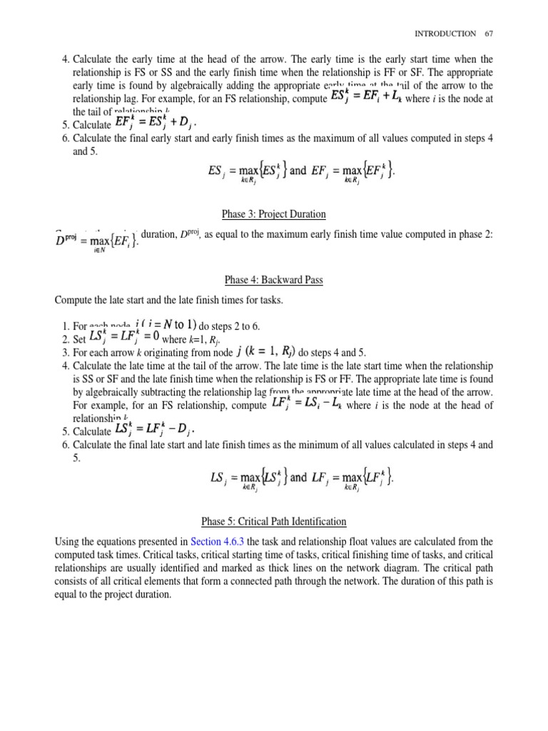Calculating Early Times, Late Times, and Identifying the Critical Path in Project Scheduling ...