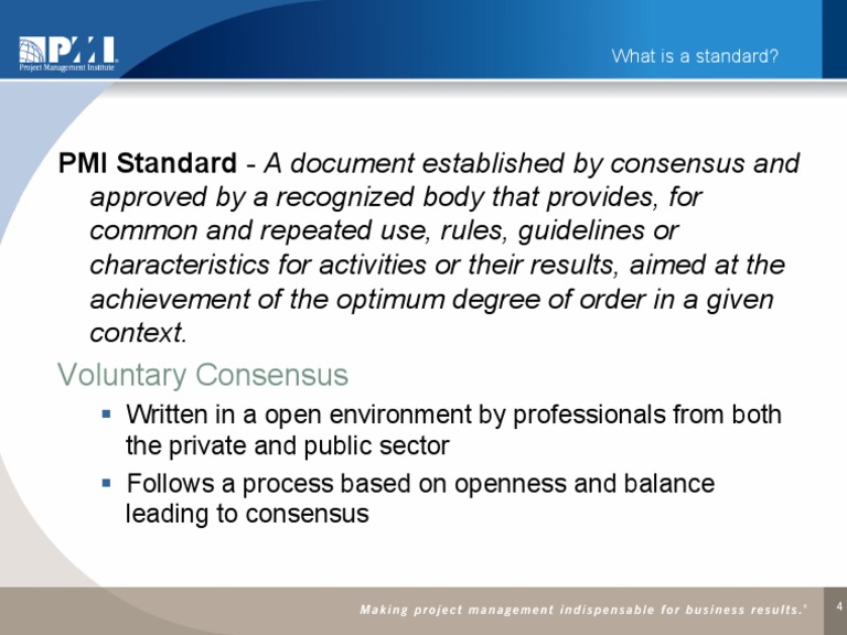 PMI Standard - A Document Established by Consensus and | PDF