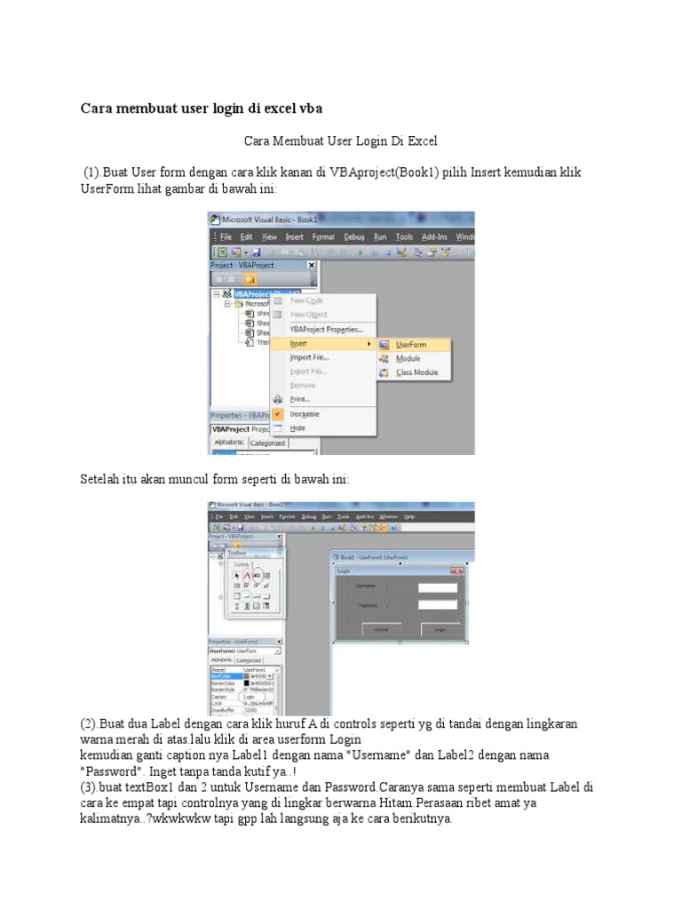 Cara Membuat User Login Di Excel Vba | PDF
