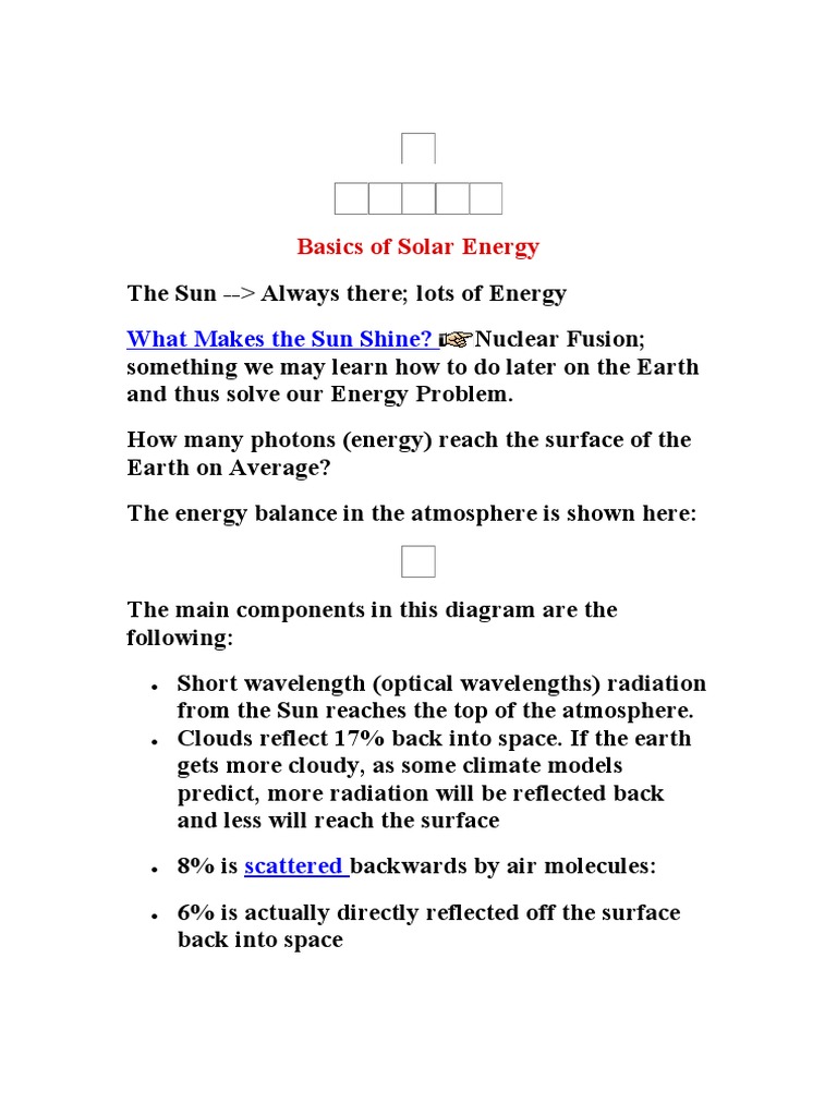 Basics of Solar Energy | PDF | Renewable Energy | Atmosphere Of Earth