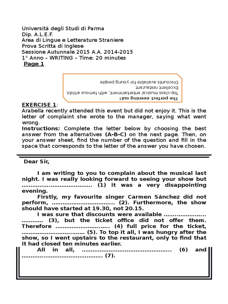 1LT - Writing - Exam Paper | PDF | Language Arts & Discipline