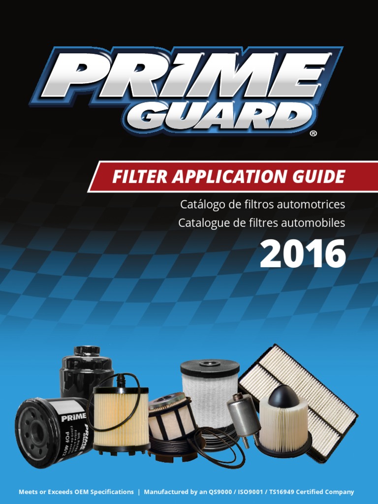 Prime Guard Filter Application Guide 2016 | PDF | Vehicle Technology | Car