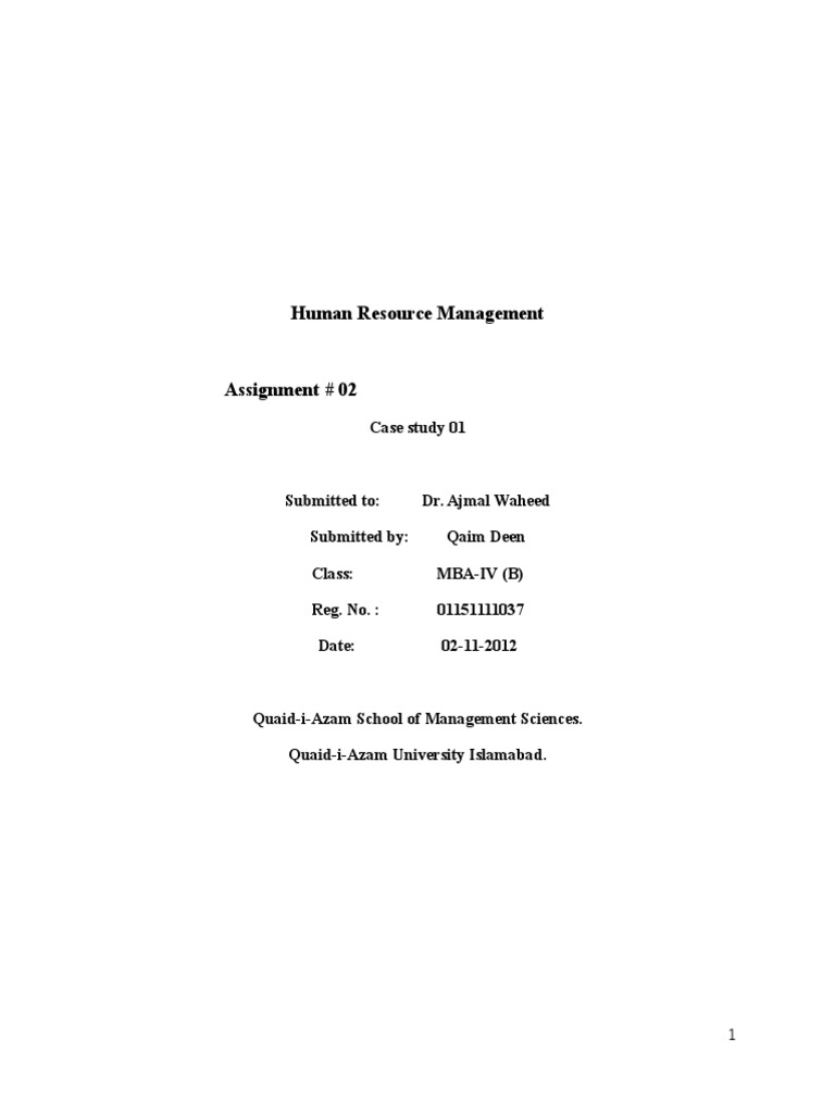 Case Study Answers of HR | PDF | Human Resource Management | Human ...
