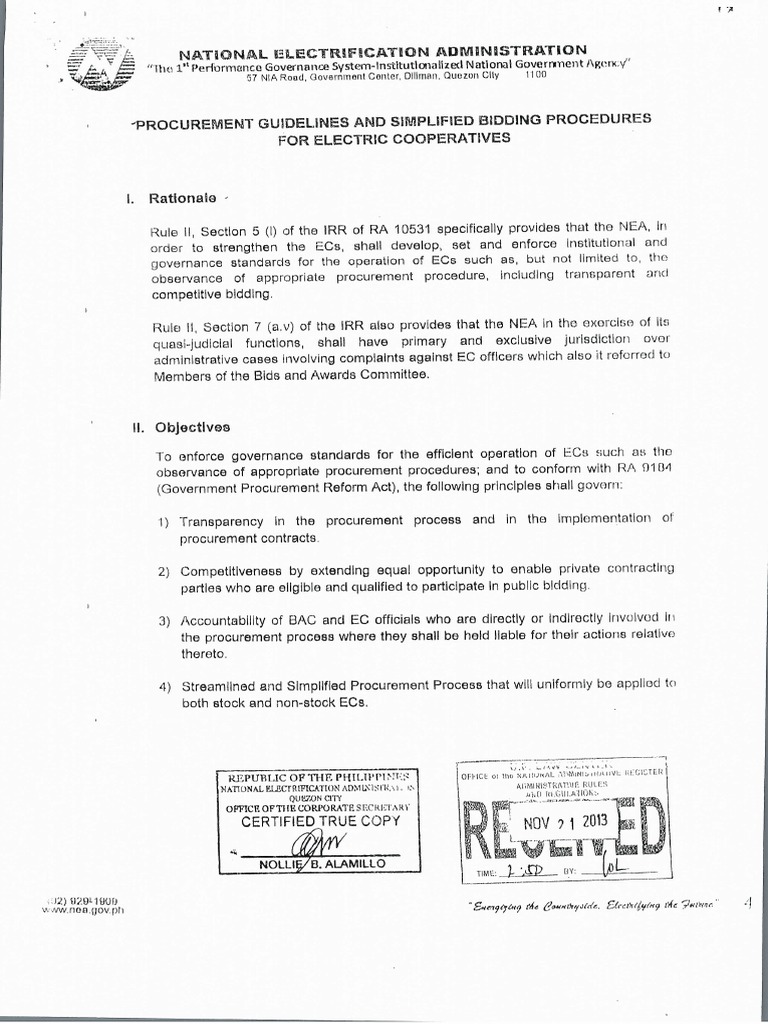 NEA Procurement Guidelines and Simplified Bidding Procedures For ECs | PDF