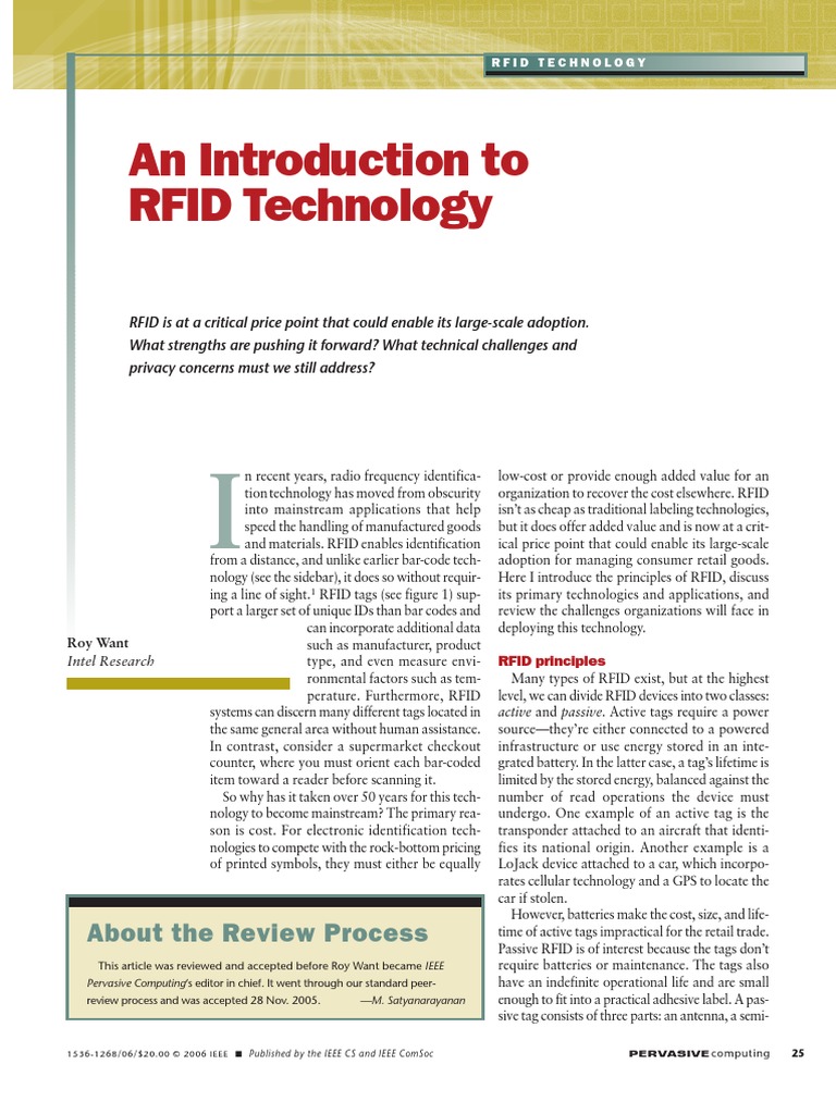 An Introduction To RFID TEchnology PDF | PDF | Radio Frequency ...