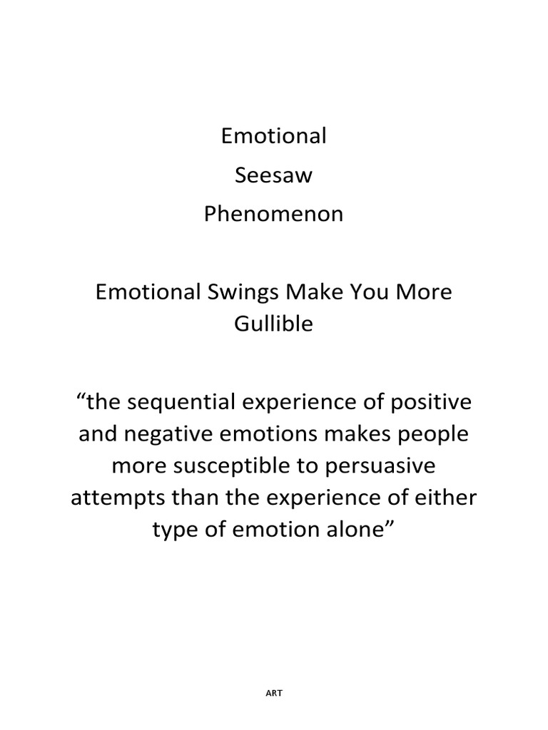Emotional Seesaw Phenomenon | PDF | Social Psychology | Emotions