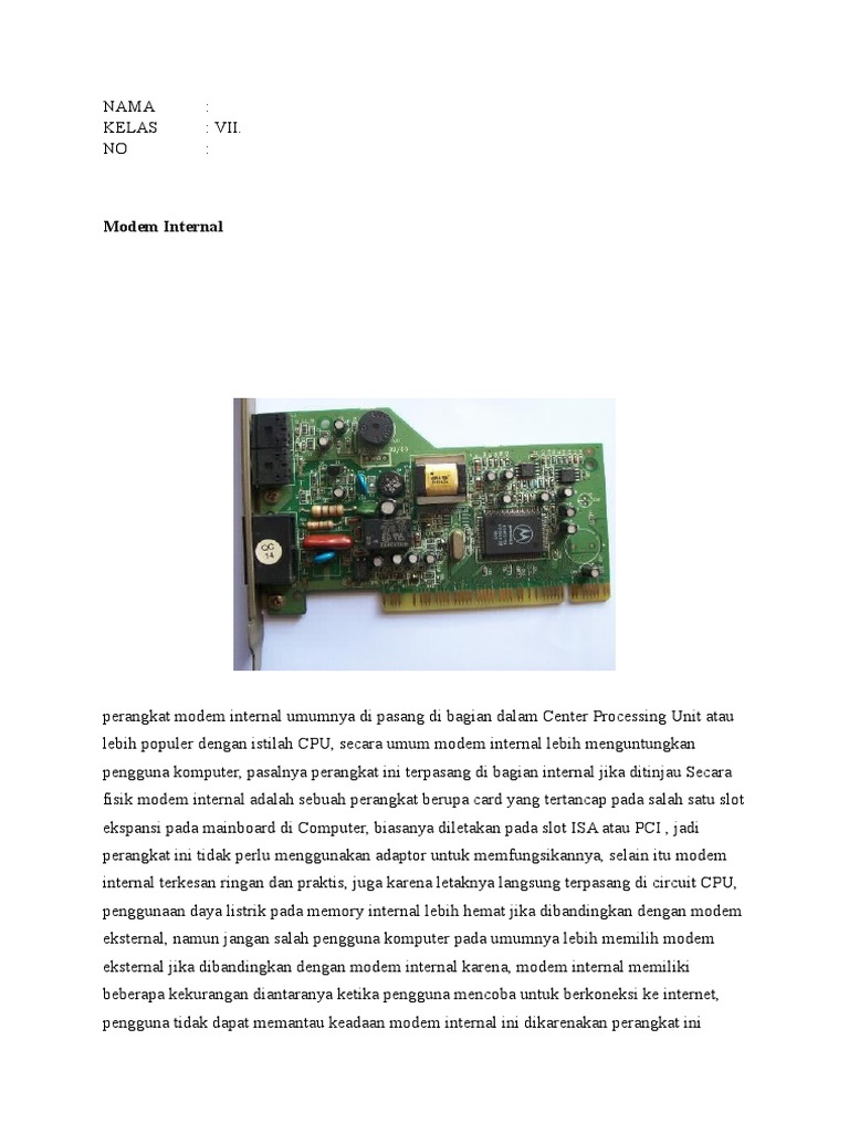 Fungsi Modem Internal Dan Eksternal | PDF