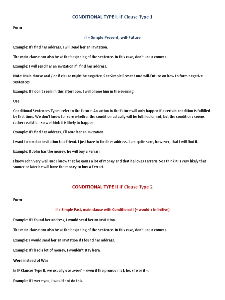 4th Conditionals II 2 | PDF | Sentence (Linguistics) | Clause