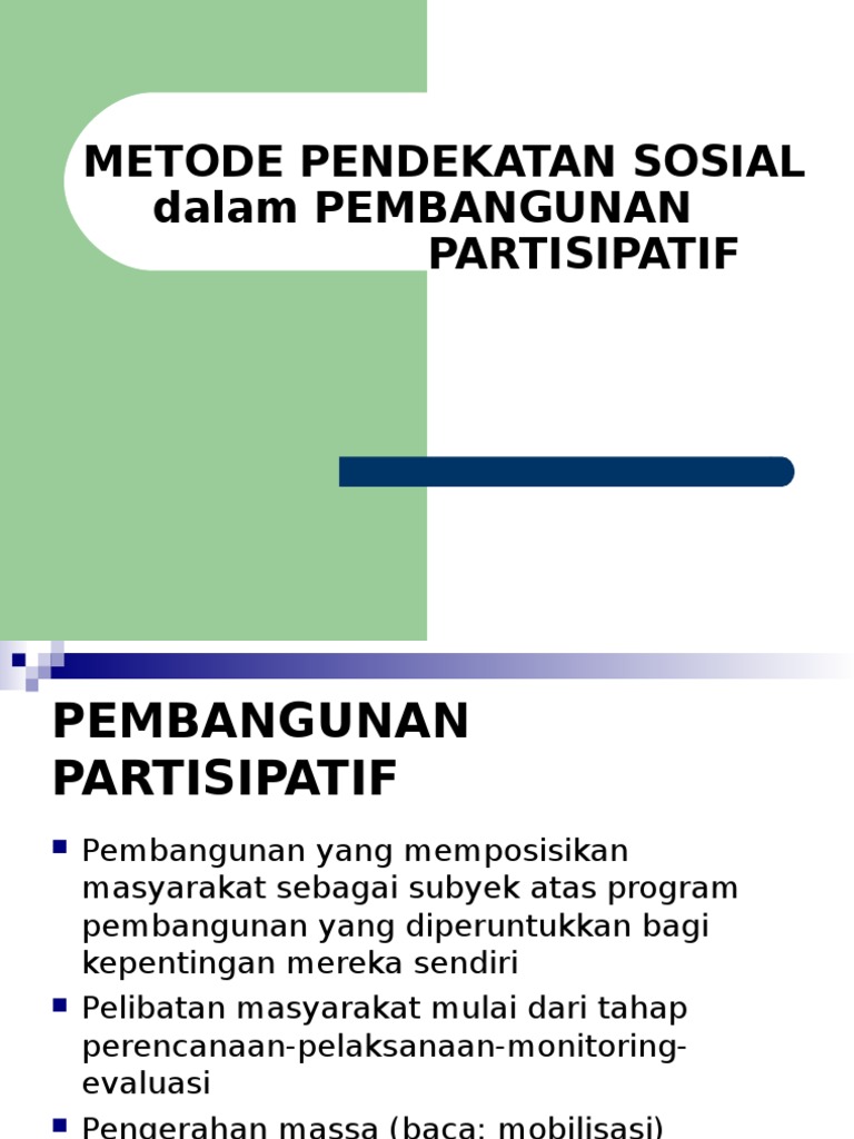 5 6 Metode Pendekatan Sosial Dalam Pembangunan Partisipatif | PDF