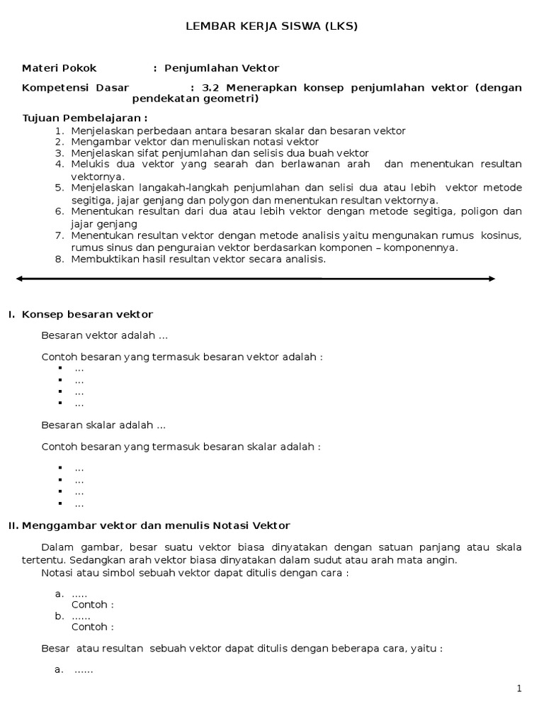 Lks Vektor | PDF | Metode & Bahan Ajar