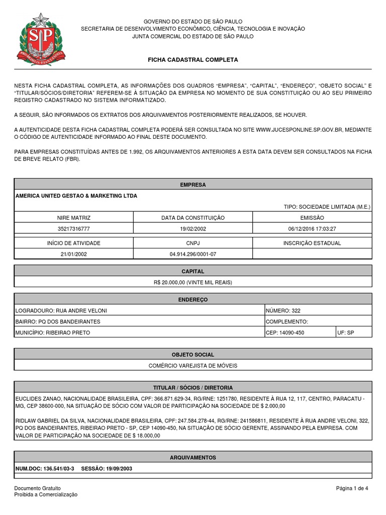Quadro de Sócios Atual Da Brascom