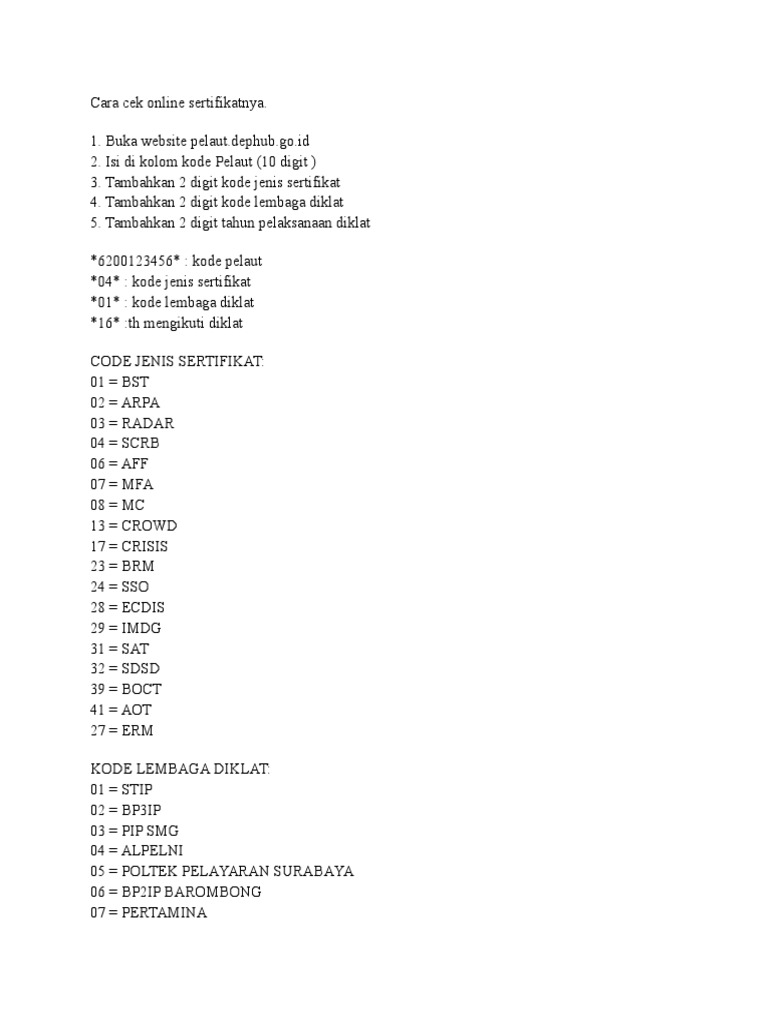 Cara Cek Dokumen Pelaut Indonesia | PDF