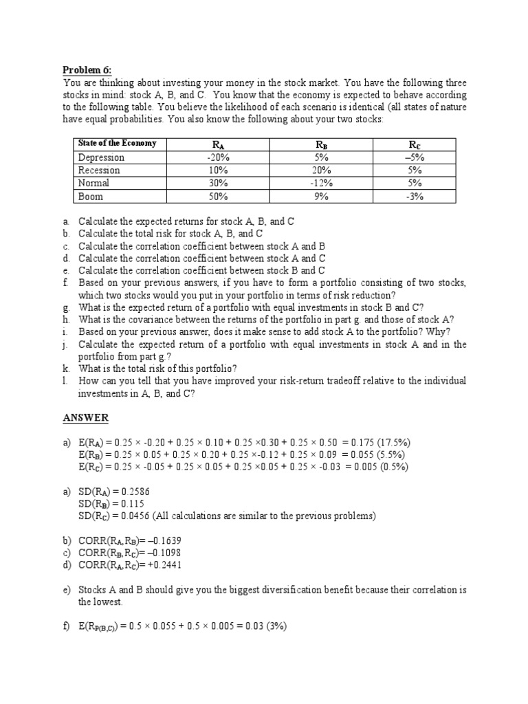 Portfolio Qs | Download Free PDF | Beta (Finance) | Capital Asset ...